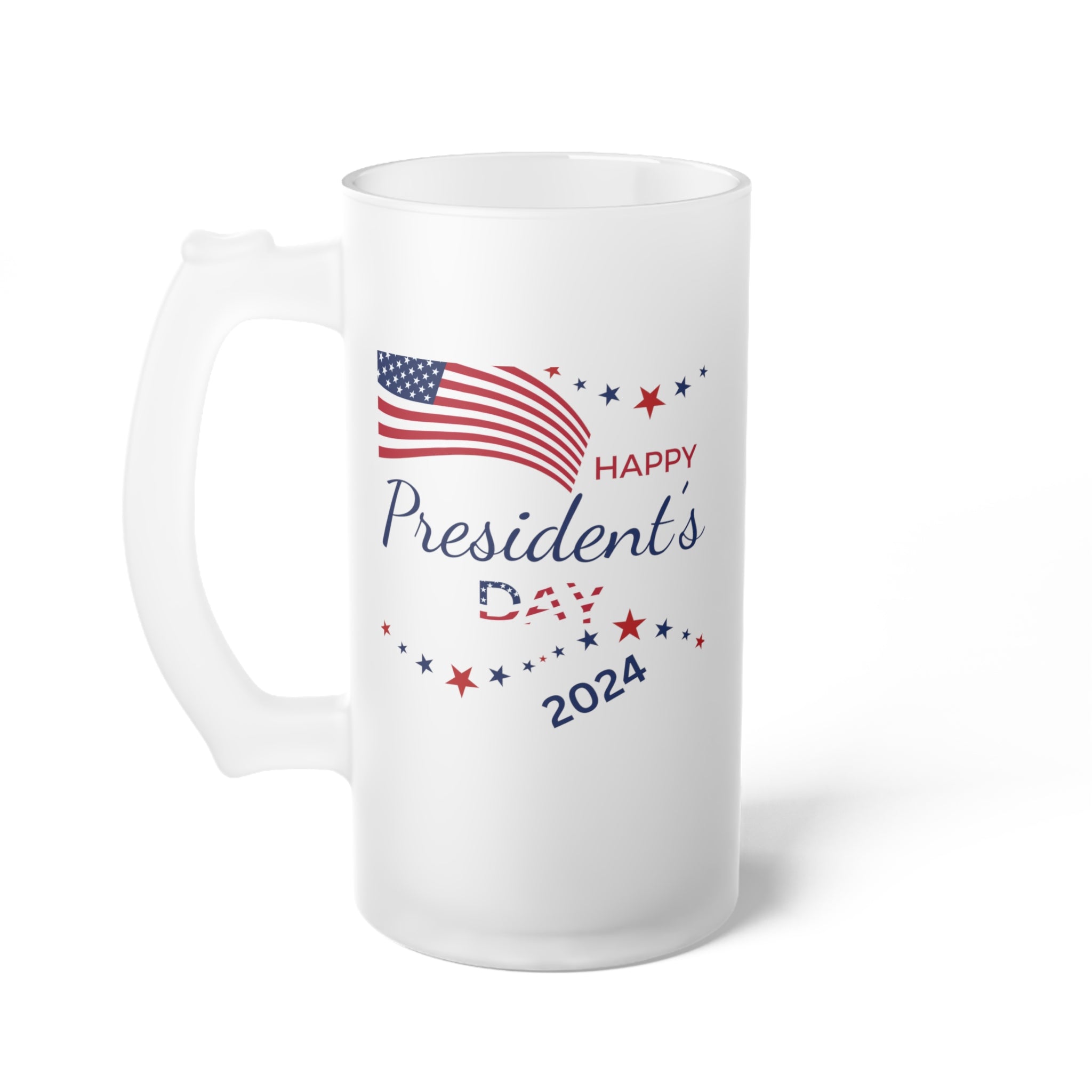 Happy President's Day 2024 Frosted Glass Beer Mug – Magic Mug Biz